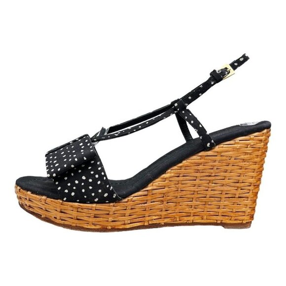 kate spade | Shoes | Kate Spade Callista Black Wwhite Polka Dot Basket ...